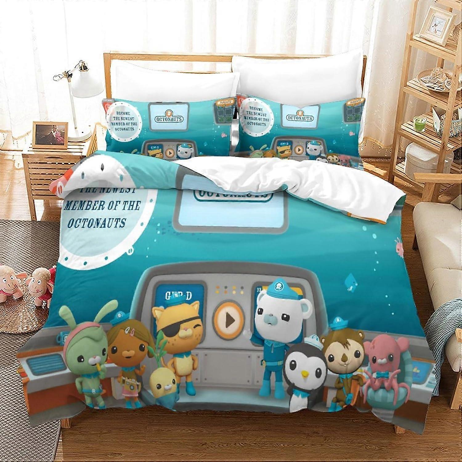 Octonauts Sängkläder Set Tecknad Påslakan 3D-tryckt Sängkläder Set ...
