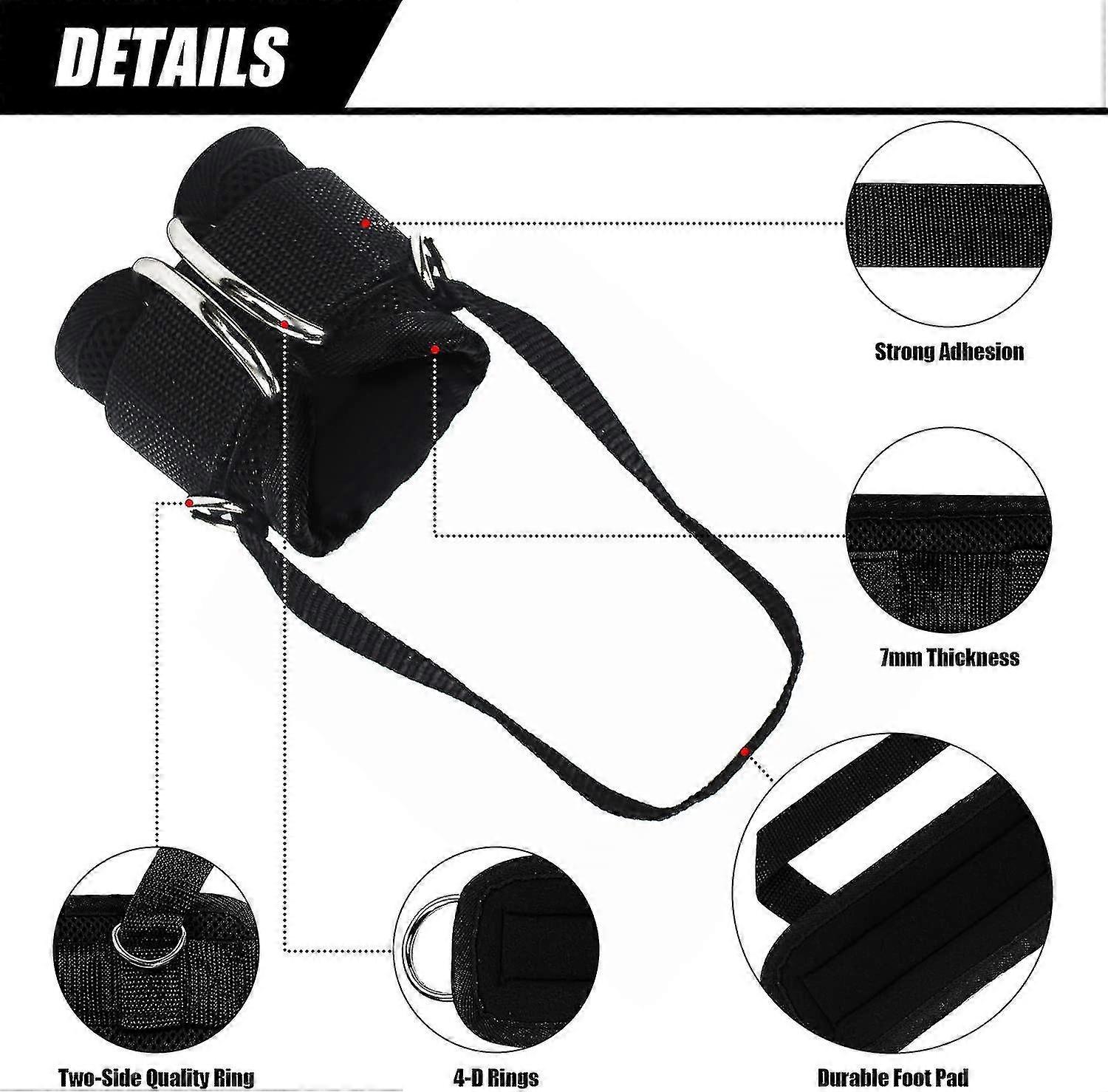 Ankle Straps For Cable Machine 1 Pair Adjustable Leg Workout Strap For ...