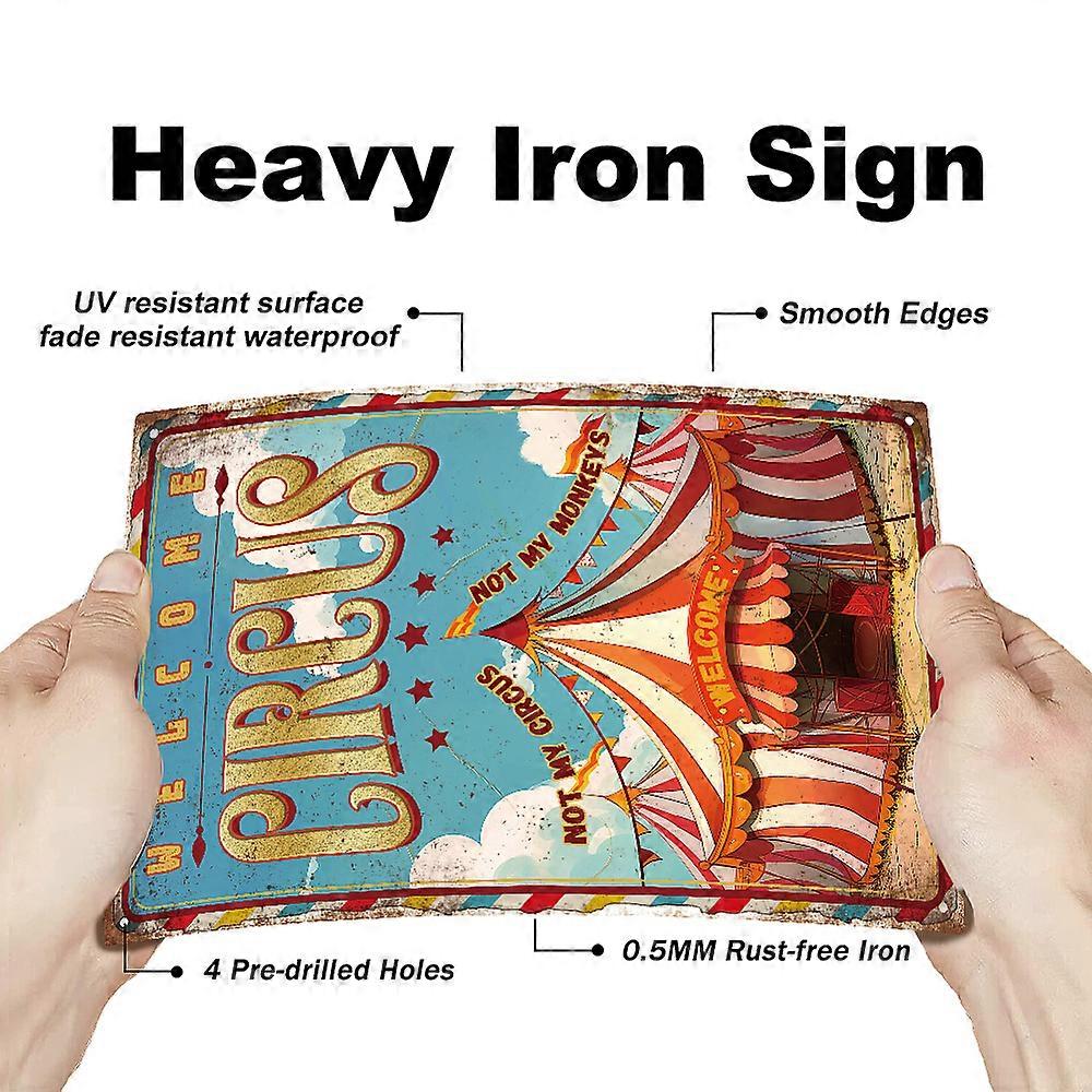 Circus Tin Sign Clown Tin Sign Vintage Metal Tin Sign Funny Wall Decor ...