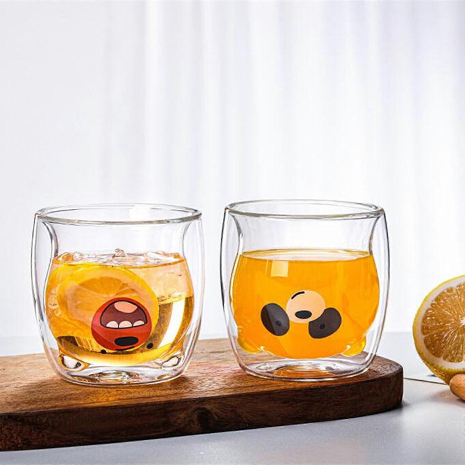 Kaffe Dubbelvägg Glas Mugg Kopp Jul Anti-skållning Söt Kreativ Tecknad ...