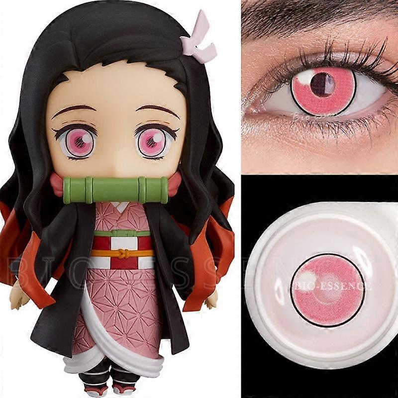 1 Pair Cosplay Color Contact Lenses Demon Slayer Nezuko Cosplay Anime ...