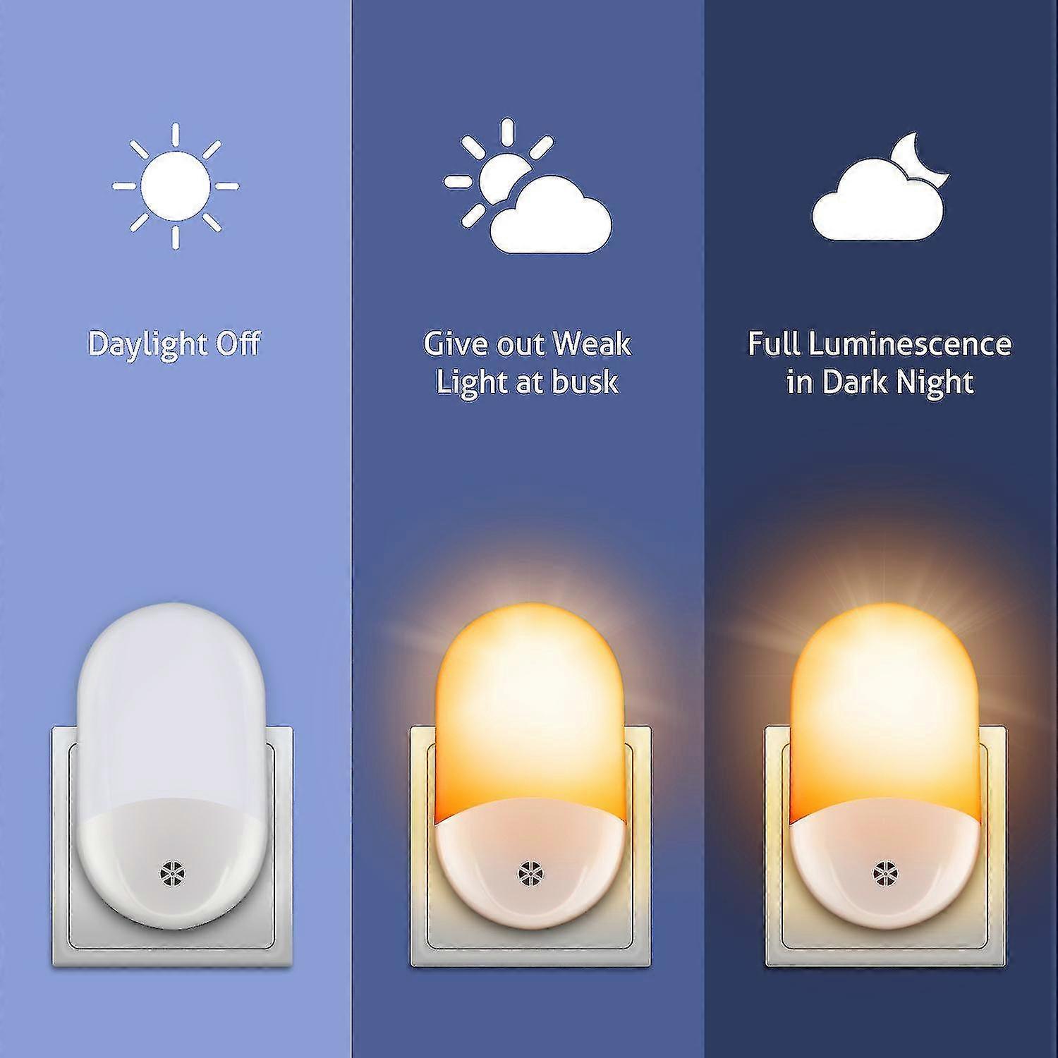 Plug-in Induction Dimmable Night Light, Soft Warm White Led Night Light ...