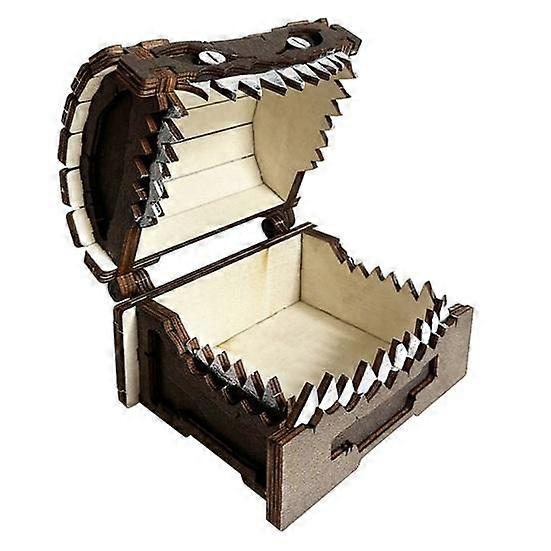 Wooden Dice Box Monster-shaped Treasure Box with Canine Teeth Dice ...