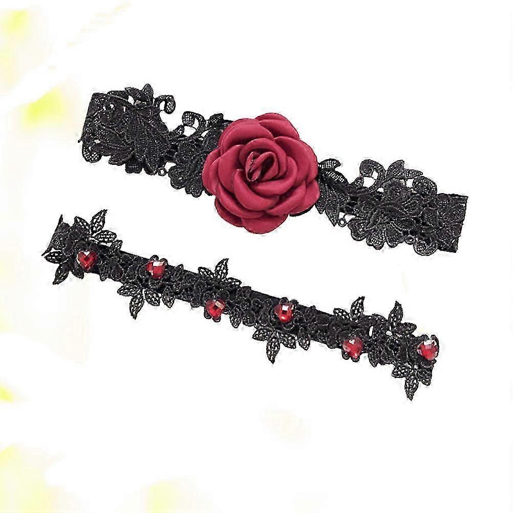Bridal Lace Garter Red Rose Flower Garter Sexy Thigh Ring Floral Design ...