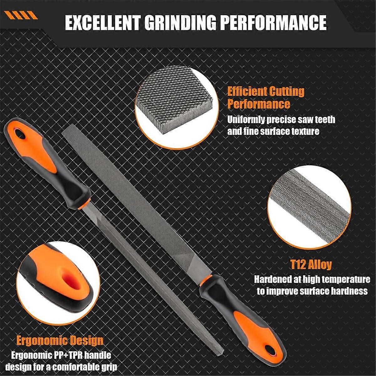 17-Piece Metal File Set, Upgraded Half-, Angle, Round, Flat and Needle ...