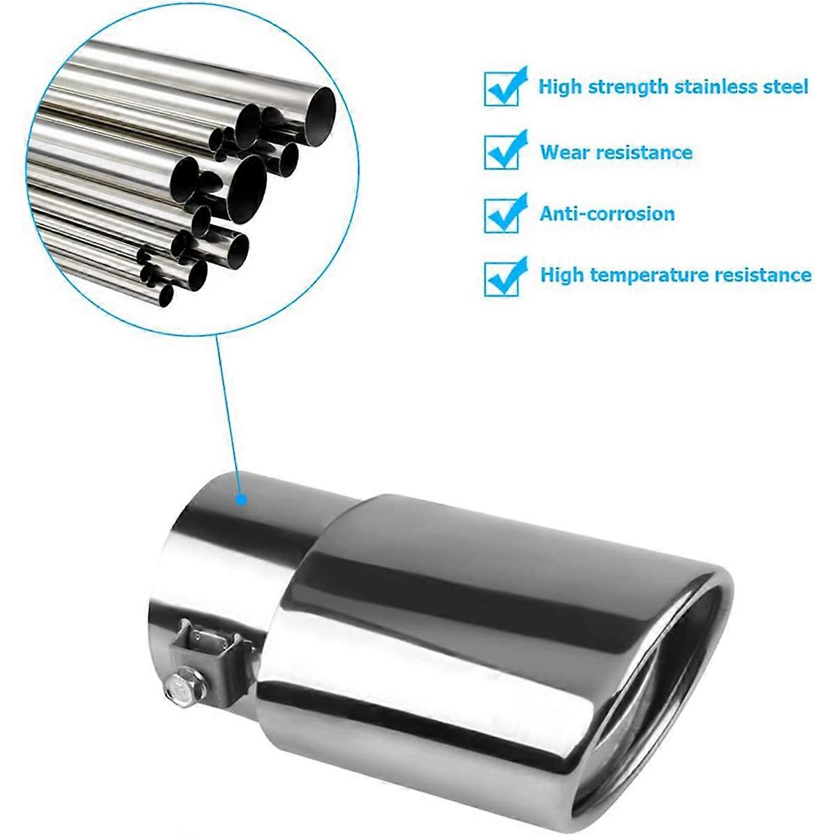 Stainless Steel Car Exhaust Tip, 2.1In To 1.5In Universal Car Exhaust ...