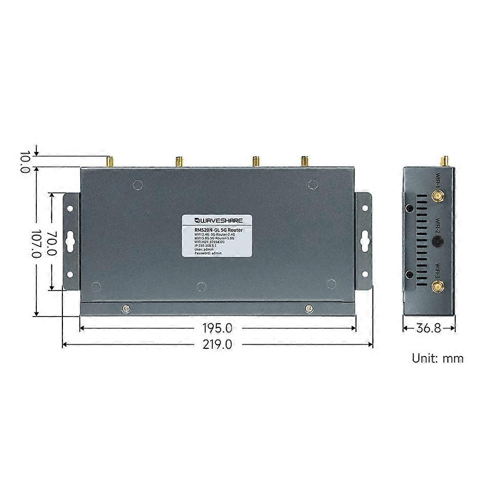 Waveshare RM520N-GL Wireless CPE Industrial 5G Router, Snapdragon X62 ...