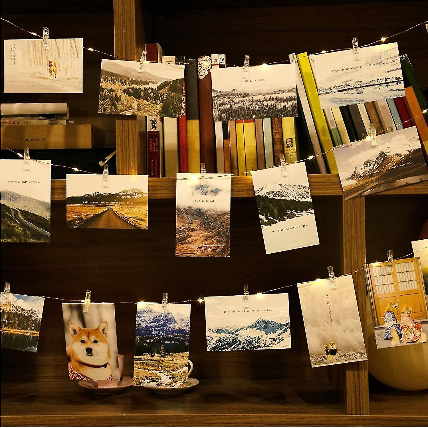 100 Led Photo Clip String Lights |10m Photo Peg Fairy Lights With 60 ...