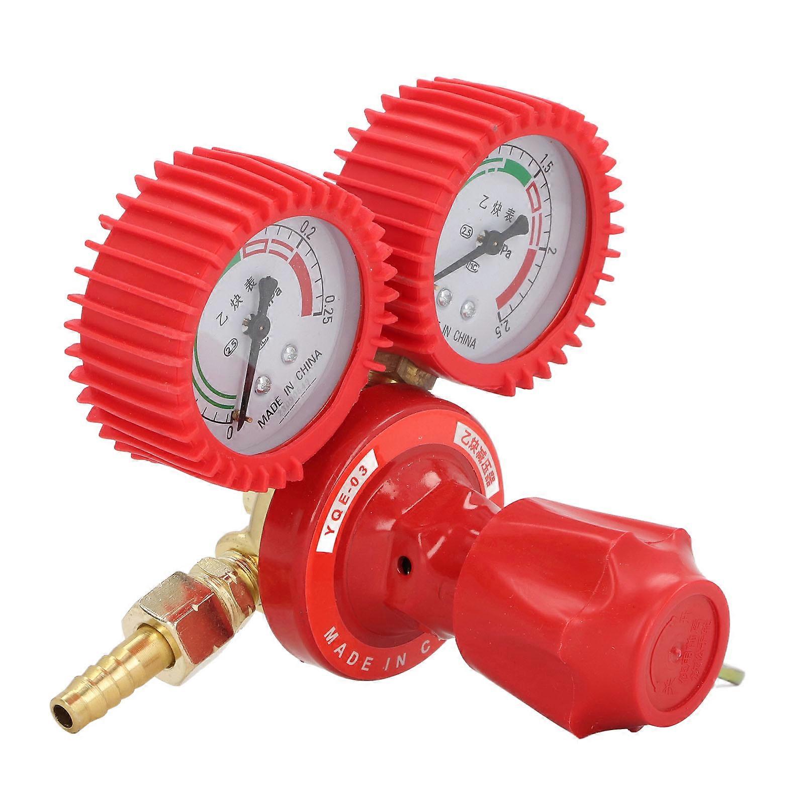 Acetylene Pressure Reducer 8mm Inlet Port Dual Display Shockproof ...