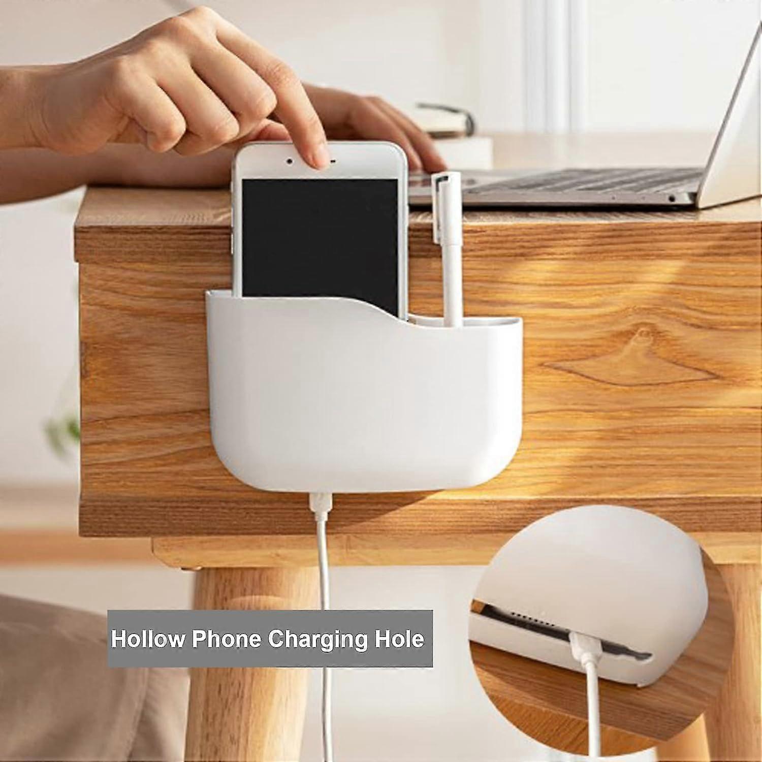 2 Pieces Wall Mounted Remote Control Holder, 2 Grids Adhesive Storage ...