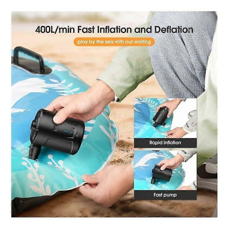 Electric Air Pump, 5000 mAh Rechargeable Battery, Air Mattress Inflator ...