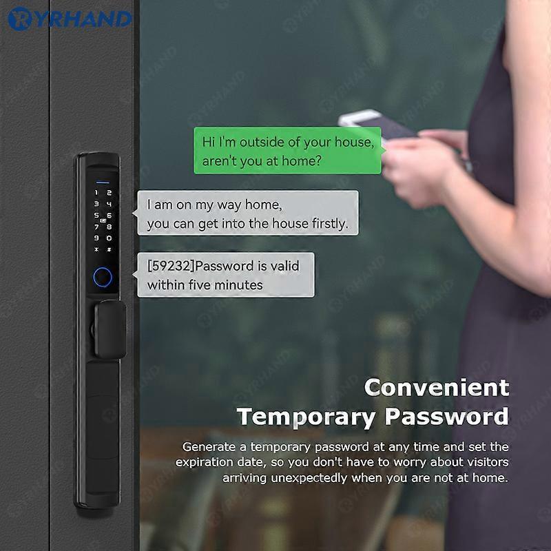 Tuya App Waterproof Smart Fingerprint Password Card Door Lock Bridge ...