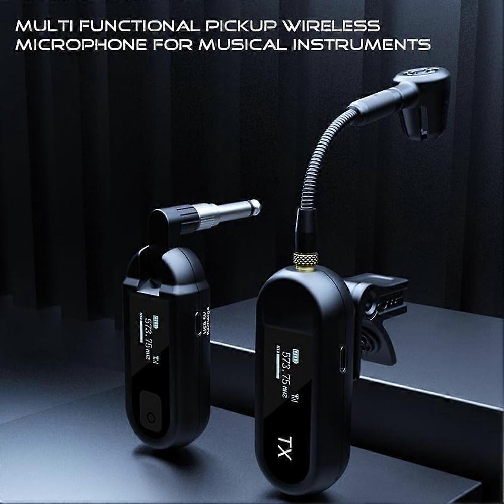 2-In-1 UHF Saxophone Microphone System, Wireless Microphone Transmitter ...