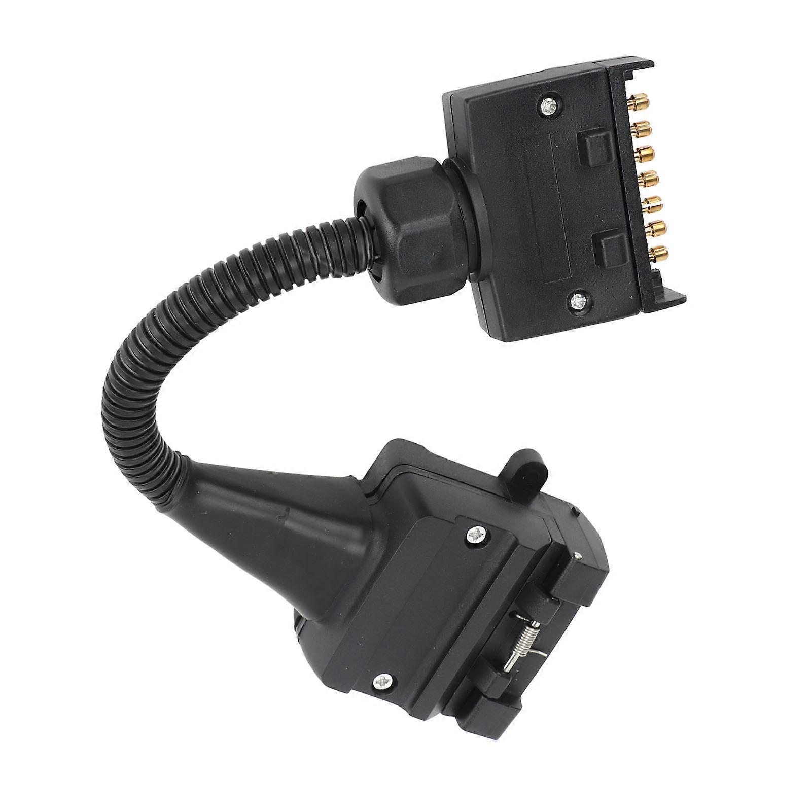 Trailer Adapter 7 Pin Flat Male Plug to 12 Pin Flat Female Socket ...