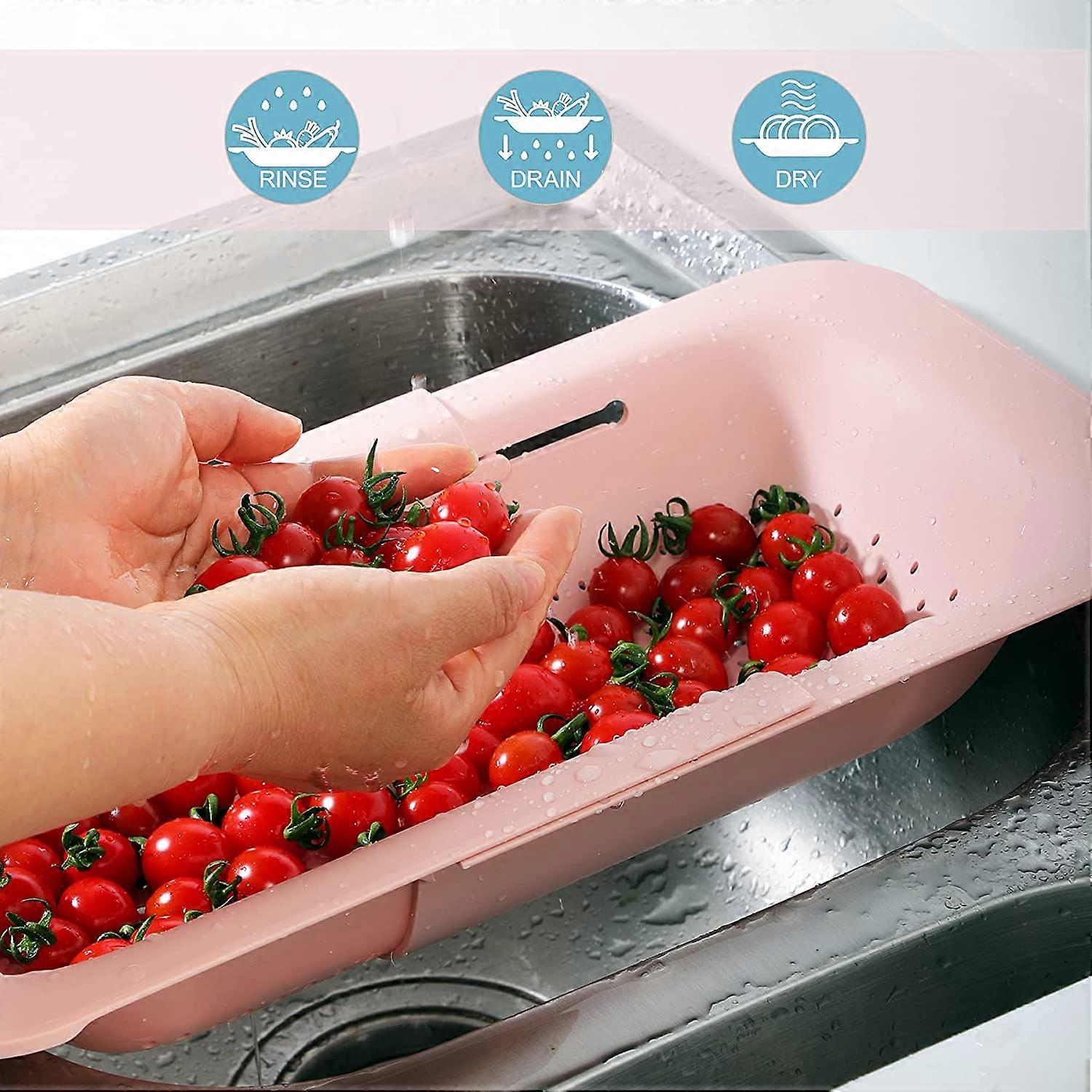 Expandable Colander With Non-Slip Strips For Washing Fruits And ...