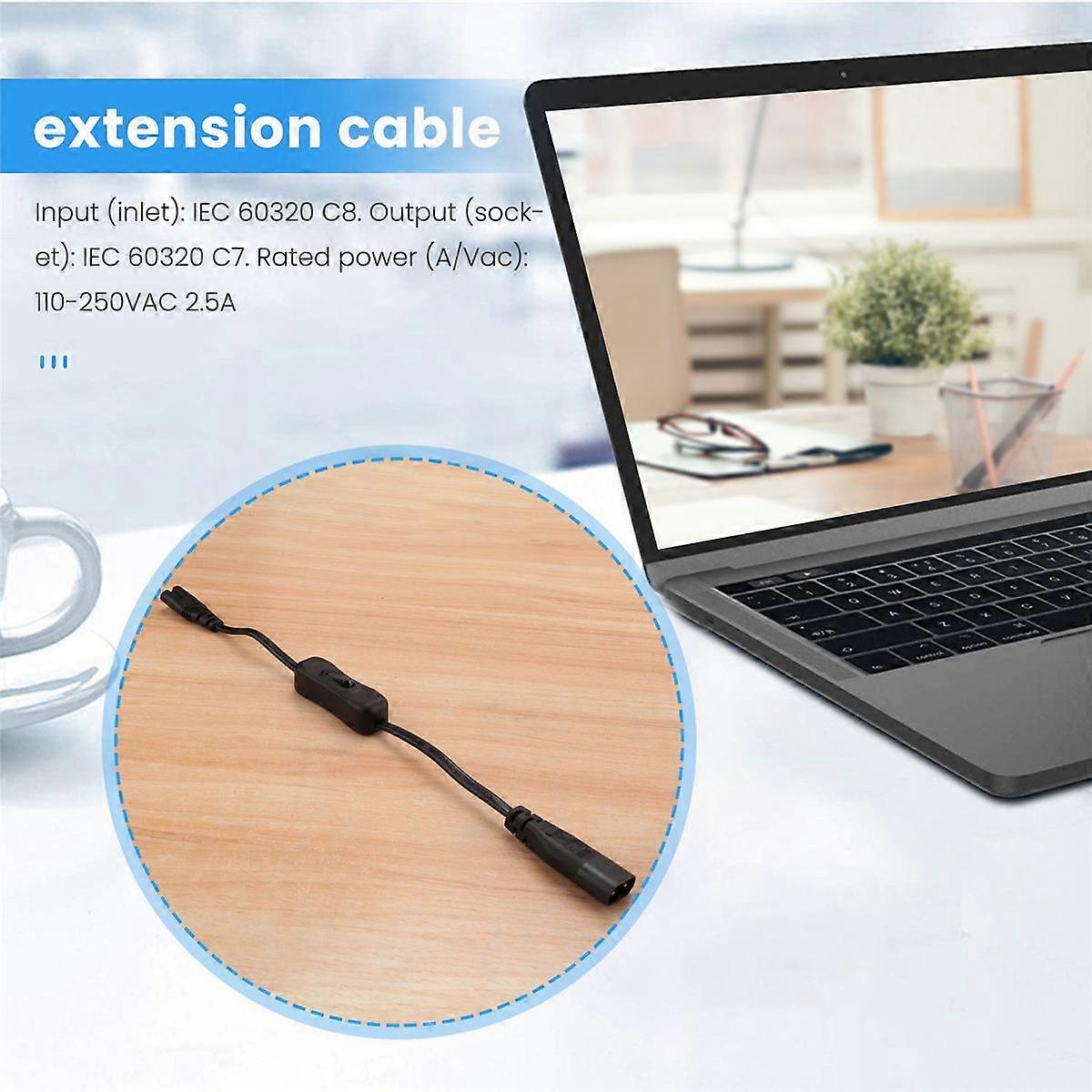 Power Extension Cord, Iec320 C7 to C8 Power Adapter Extension Cord with ...