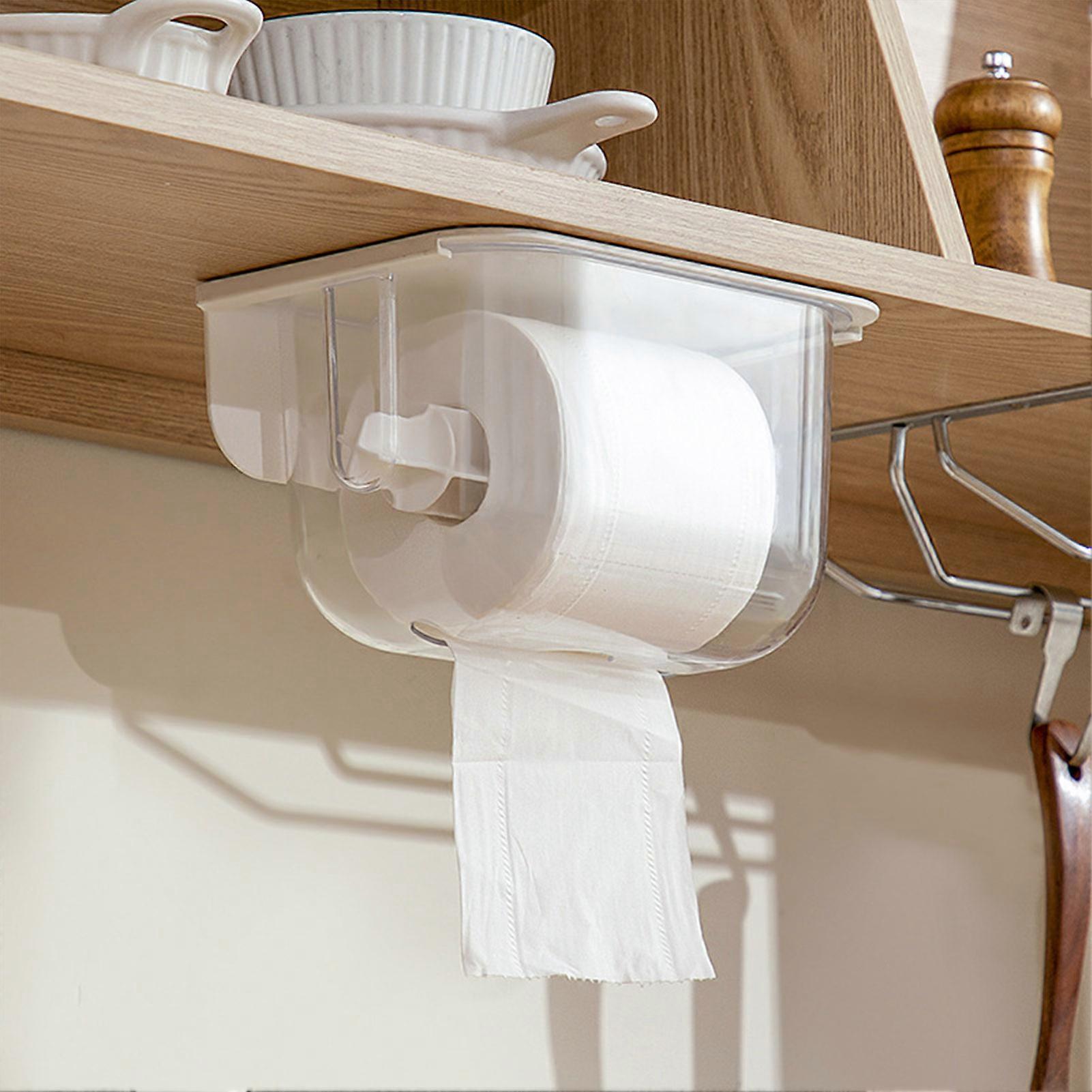 Wall Mounted Roll Tissue Container Punch Free Tissue Box Holder for ...