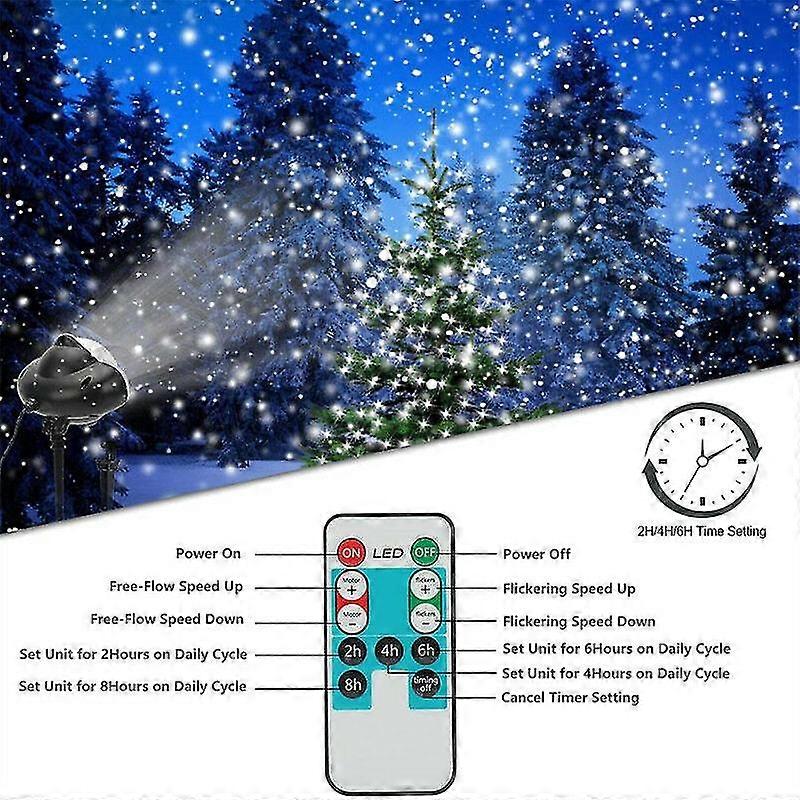 Snowfall Led Projector Light,lights With Rotating Remote Control ...