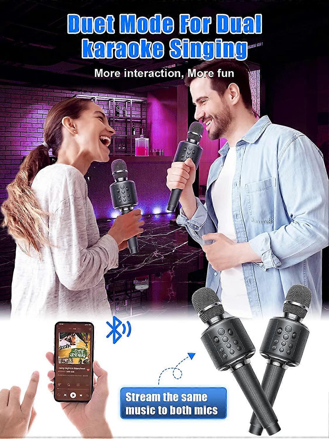 Bluetooth Microphone Karaoke Portable Home Wireless Singing Machine ...