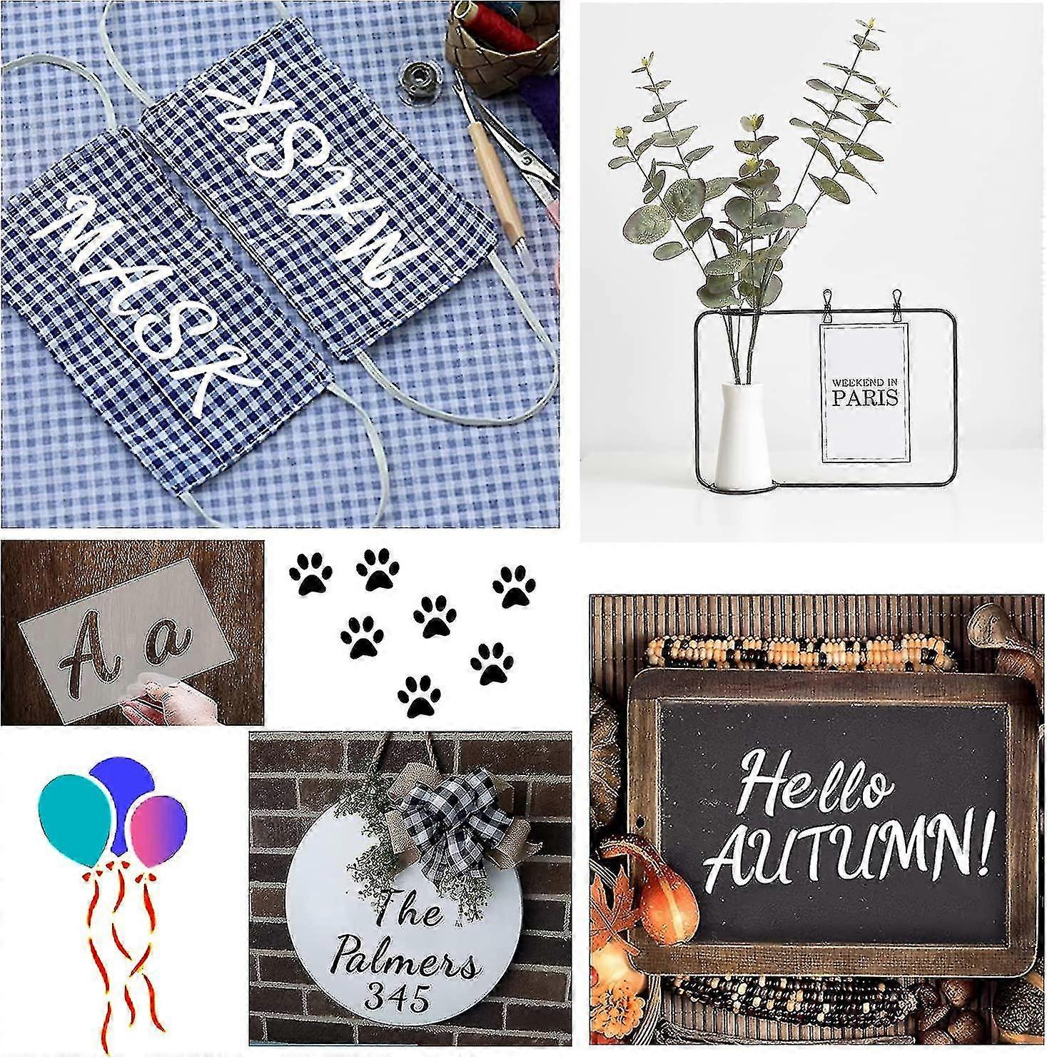 Reusable Plastic Alphabet Letter Stencil Number Stencil With Upper And ...