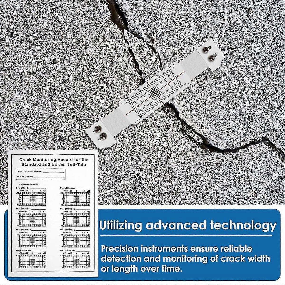 3 Pcs Crack Monitoring Record, Acrylic Corner Tell-tale Monitor,tell ...