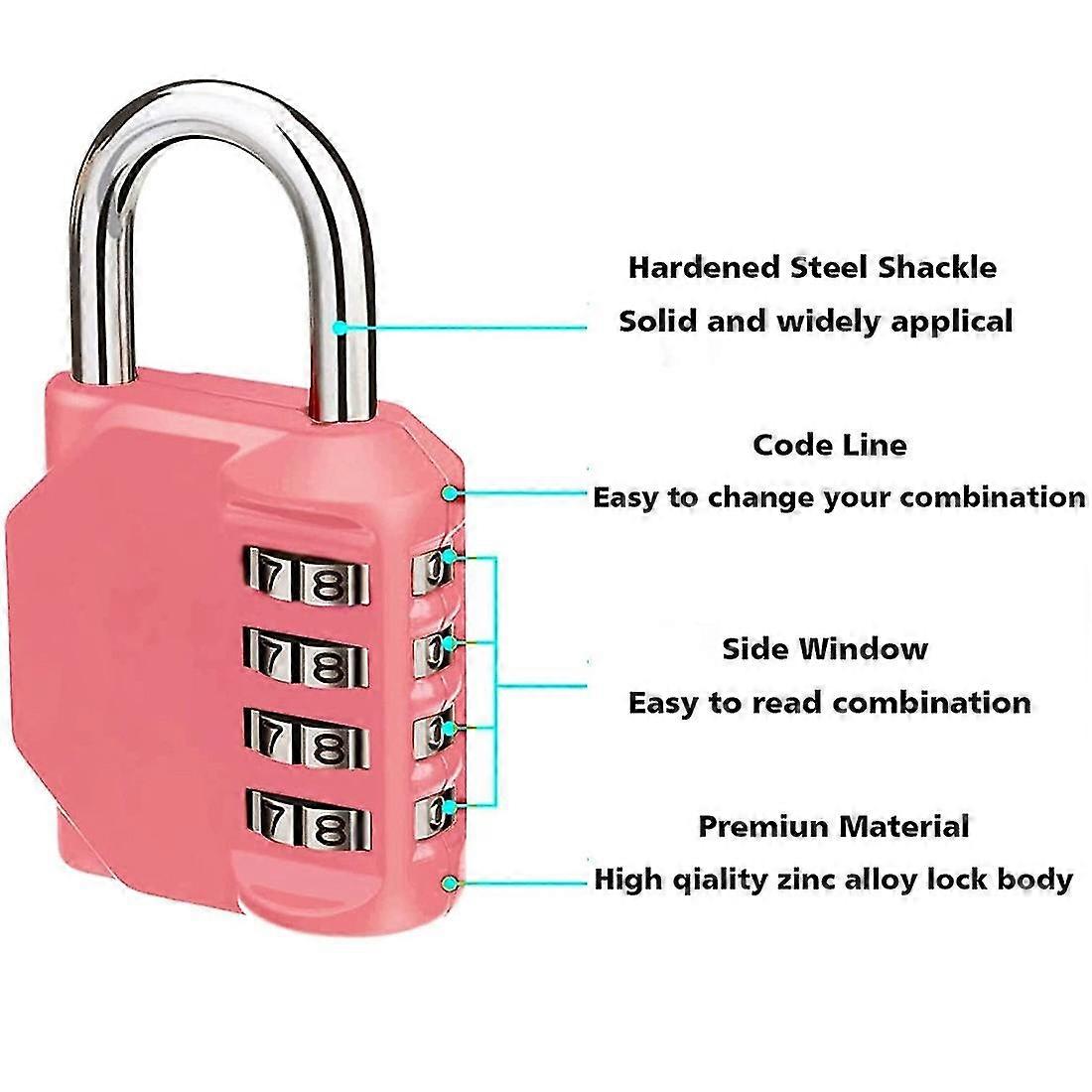 Padlock, Code Padlock, 4 Digit Outdoor Waterproof Resettable ...