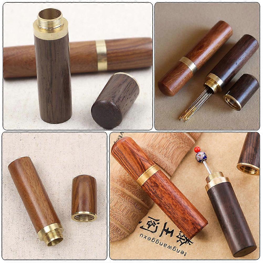 4Pcs Needle Container Sewing Needle Box Wooden Needle Case Needles ...
