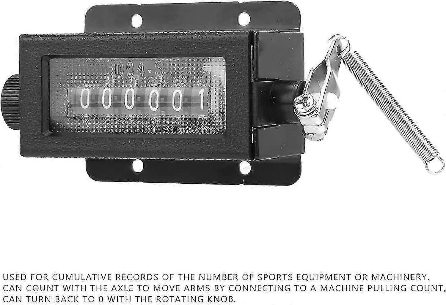 D94-S 6 Digit Manual Count Counter 0-999999 Mechanical Reset Draw ...