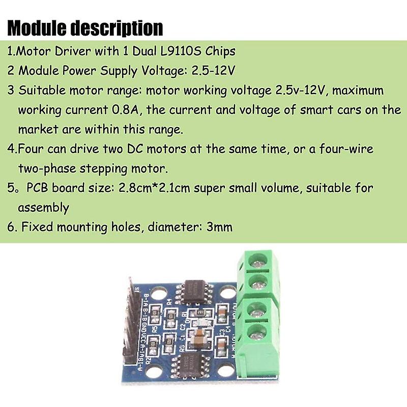 5Pcs l9110s 2 channels dc stepper motor dual motor driver module ...