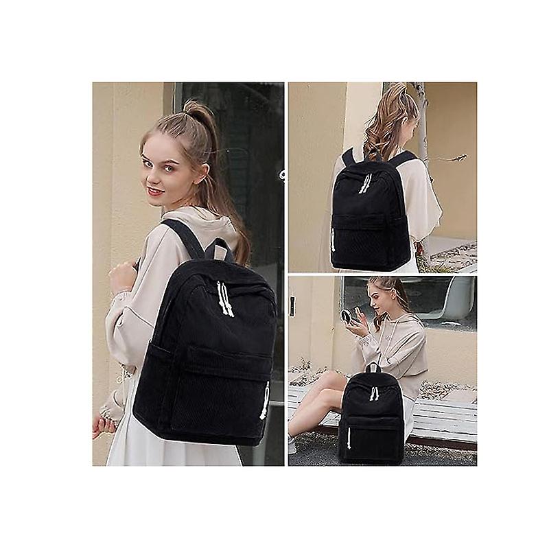 School Backpack for Teens Large Corduroy Bookbag Lightweight 17 inch ...