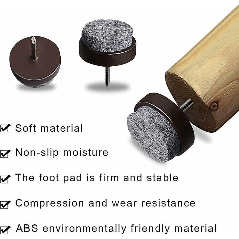 60 Pack Furniture Glides, 20MM Nail-On Chair Gliders, Round Felt Chair ...