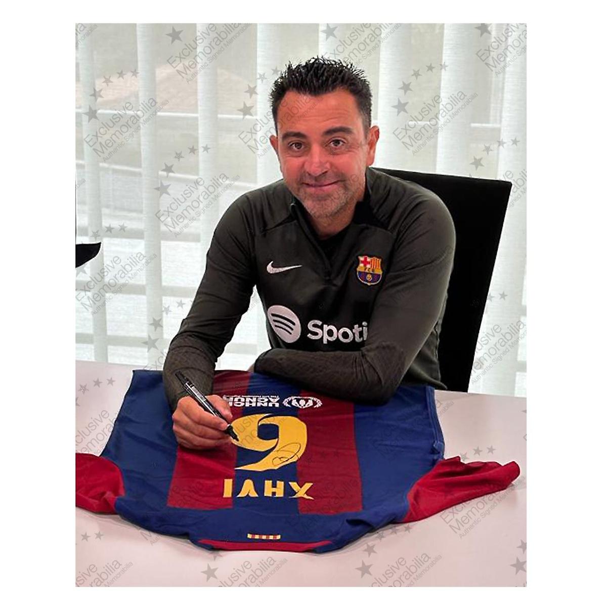 Xavi Hernandez Signed Barcelona 2023-24 Football Shirt. Icon Frame ...