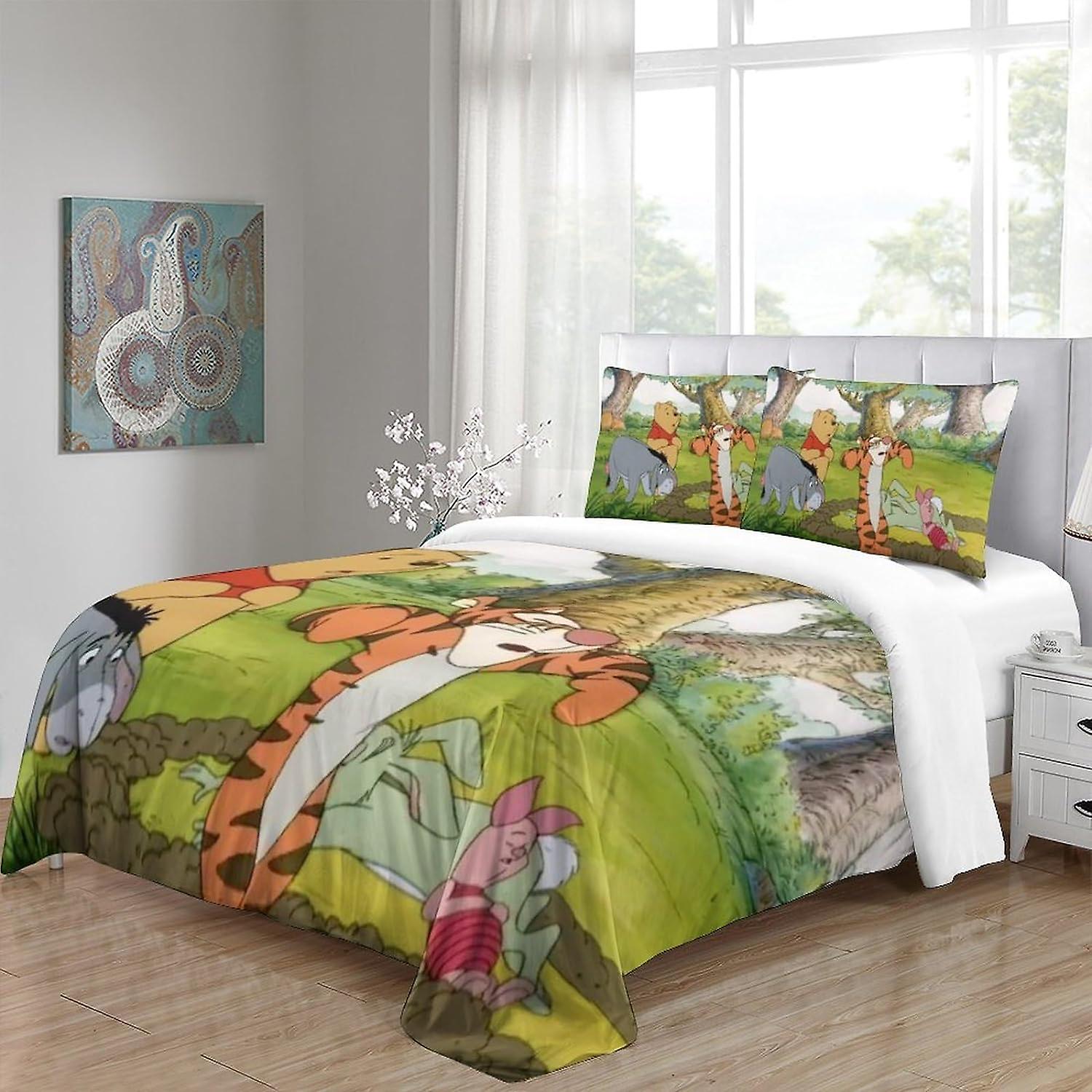 HOUKIG Winnie The Pooh - 3D Duvet Cover, Cotton Bedding Set, Easy Care ...