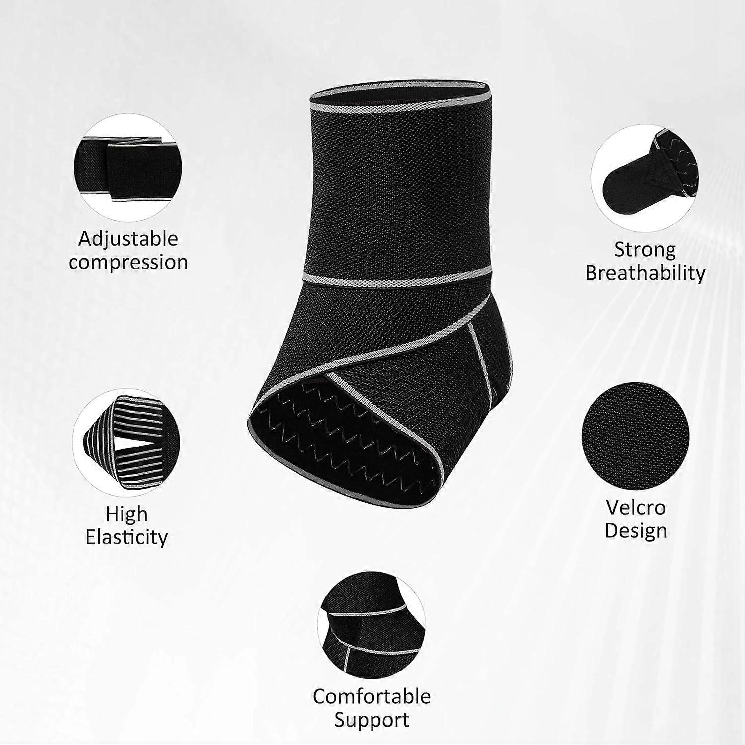 Ankle Brace for Sprained Ankle,Adjustable Compression Ankle Wrap for ...