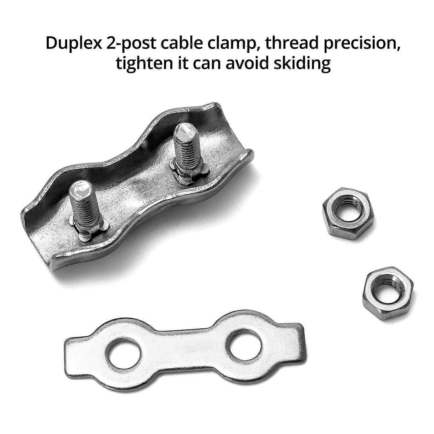 12 Pieces of m3 Duplex Wire Rope Clamps, 304 Stainless Steel Duplex ...