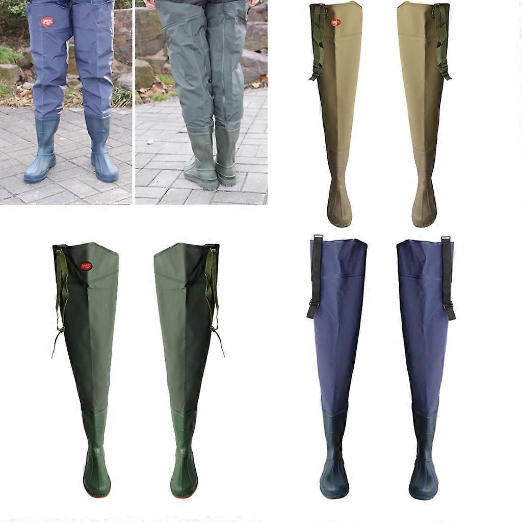 Waterproof Wading Boots Over Knee Hip Waders Thick Leg Wear Rain Boots ...