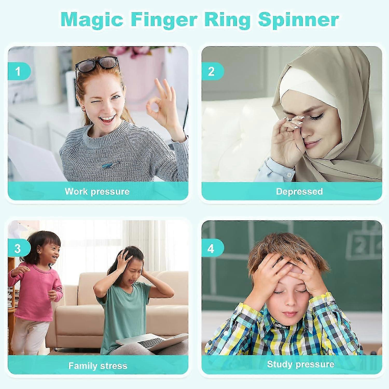100 Pack Spiky Sensory Finger Rings, Acupressure Rings Spiky Sensory ...