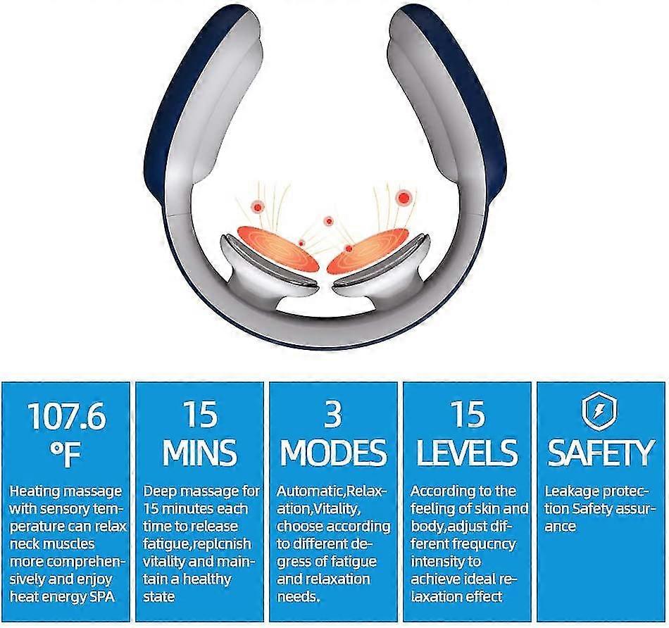 New remote smart neck shoulder ems muscle massager trainer relaxation ...