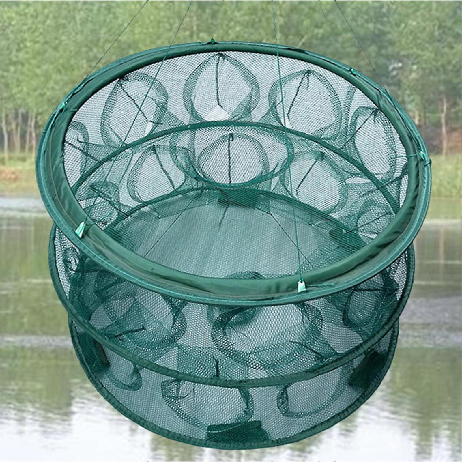 Automatic Open Fishing Shrimp Net Nylon Foldable Crayfish Shrimp ...