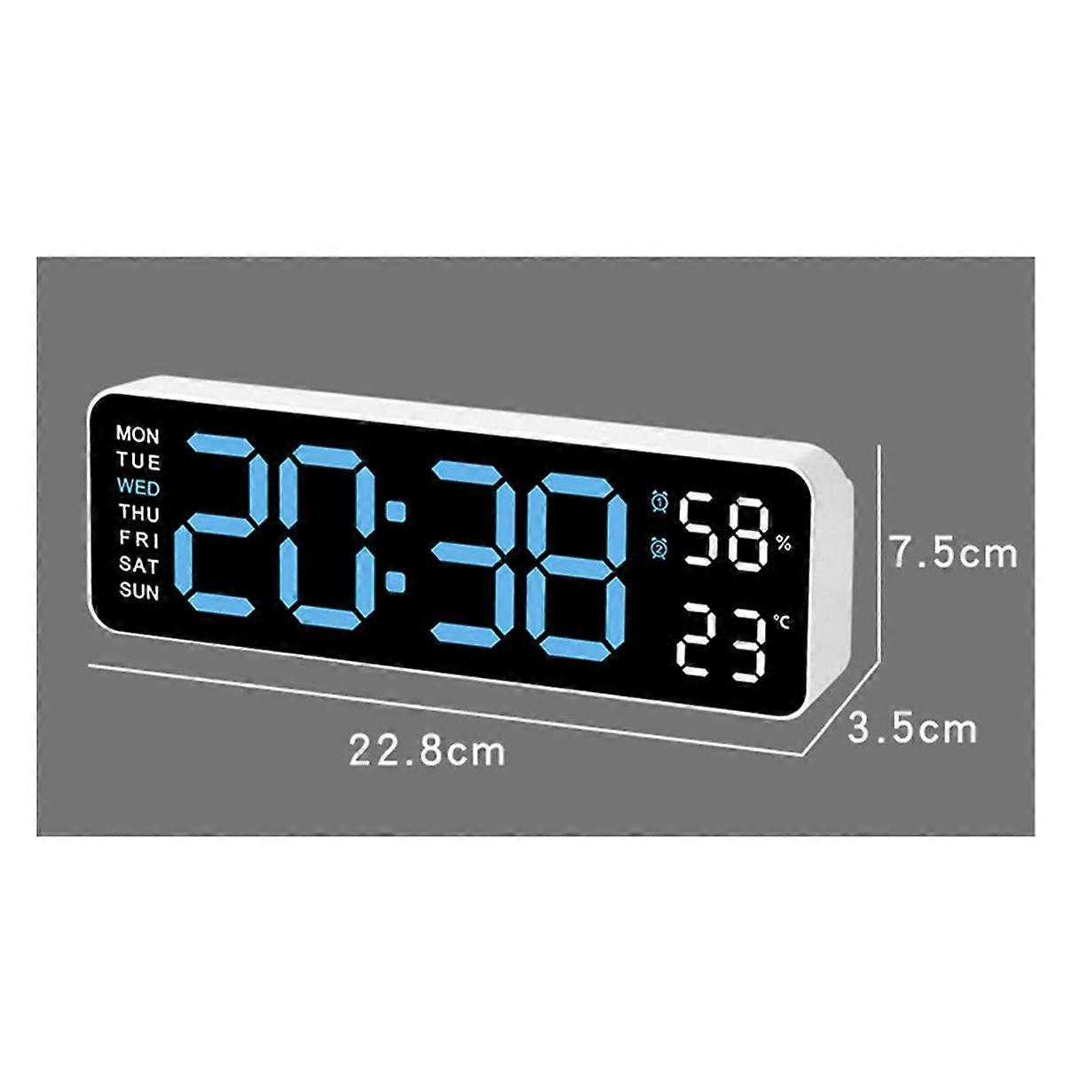 Large Digital Wall Clock Temperature and Humidity Week Display ...