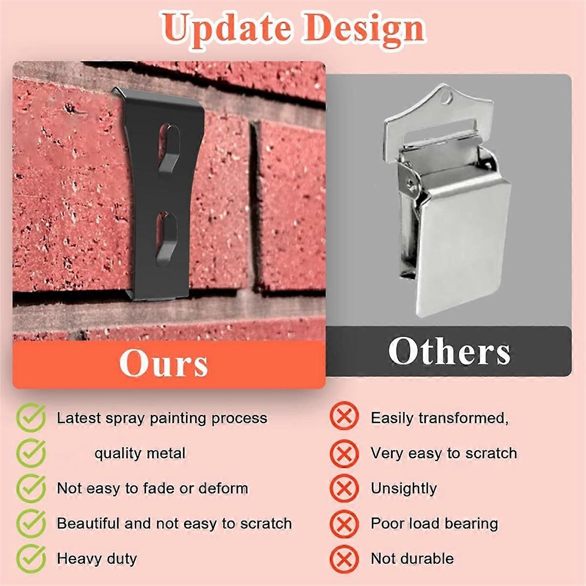 Metal Brick Clip Hooks No Drill Wall Brick Coat Hanger, Outdoor Brick ...