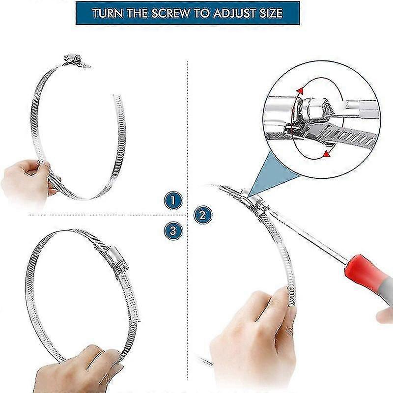 304 Stainless Steel Worm Clamp Hose Clamp Strap With Fasteners ...