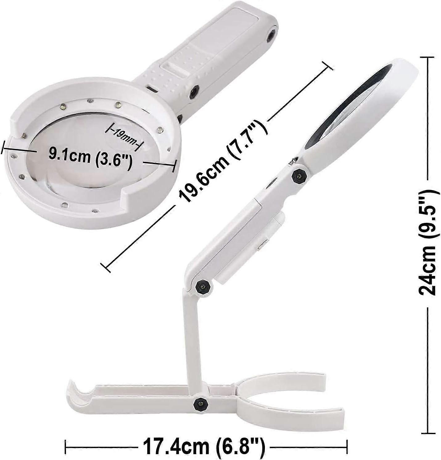 Handheld Standing Magnifier, 5X 11X Table Magnifier with Folding Stand ...