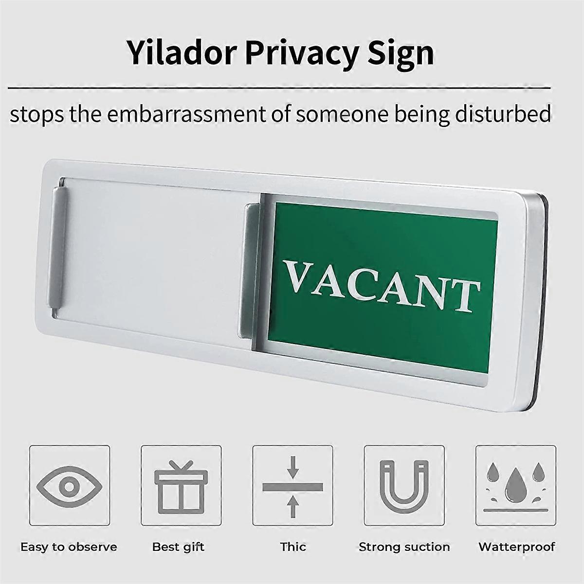 (Silver)Vacant Occupied Sign Sliding Door Sign Do Not Disturb Restroom ...