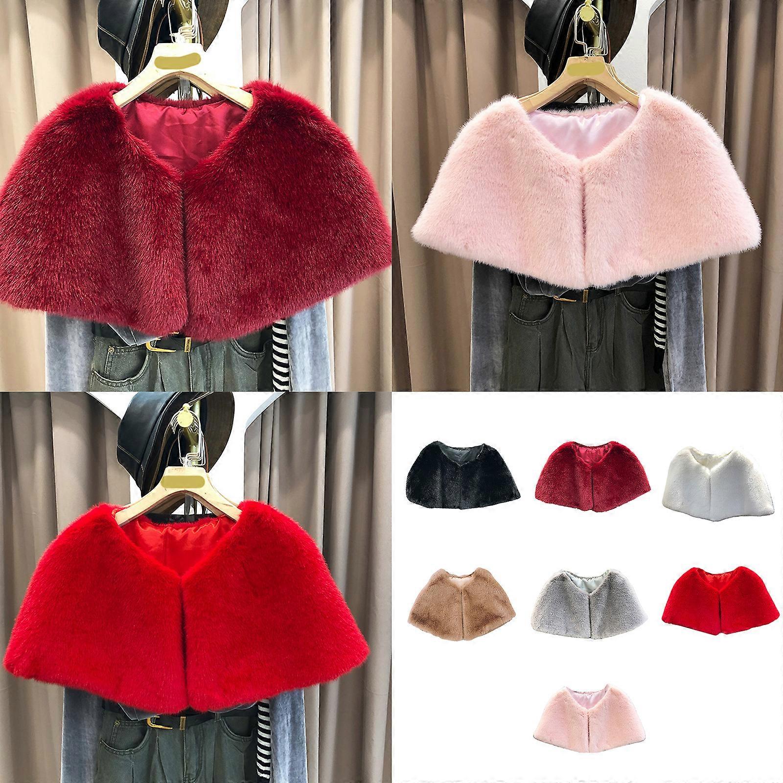 Trendy Ladies Shawl Cloak Large Size Wrap Polyester Furs Shawl Cold ...