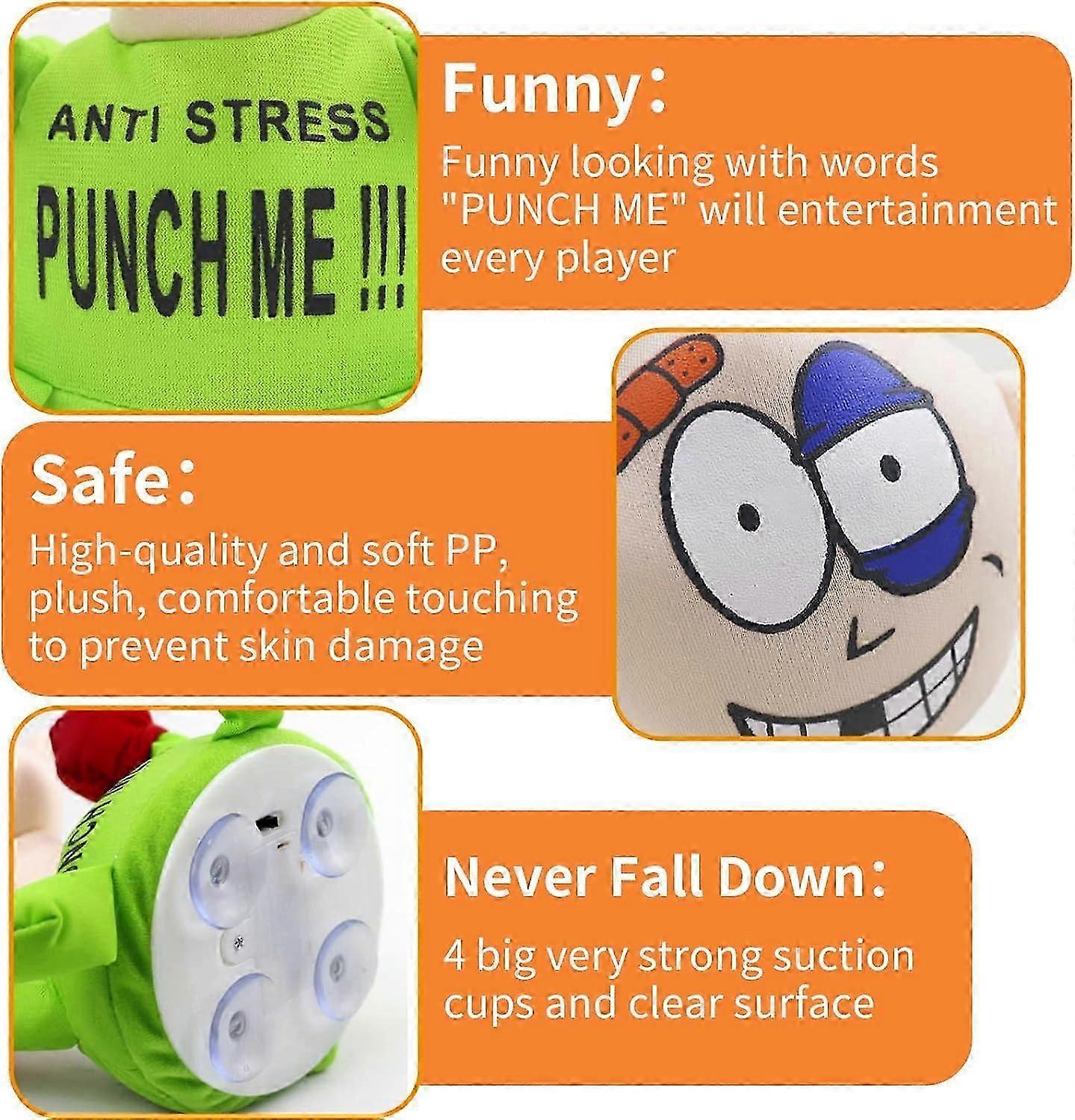 Stress Relief Toys Motorized Anti-Stress Punch Me Plush Doll, Desktop ...