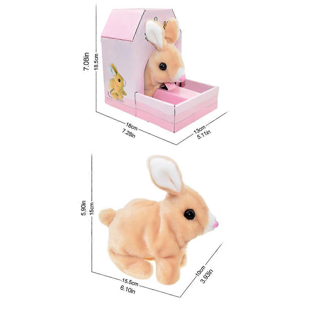Electric Rabbit Plush Toy Battery Operated Stuffed Bunny Jumping Wiggle ...