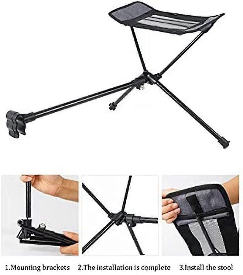 Portable Folding Retractable Footrest Leg Rest Camping Chair Kit for ...