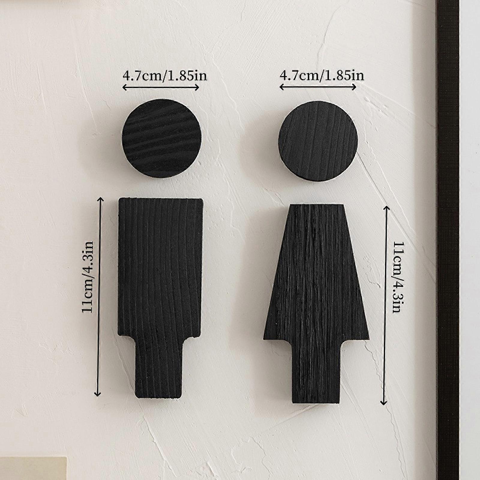 Men's and Women's Restroom Signs Set Toilet Sign Wood Bathroom Door ...