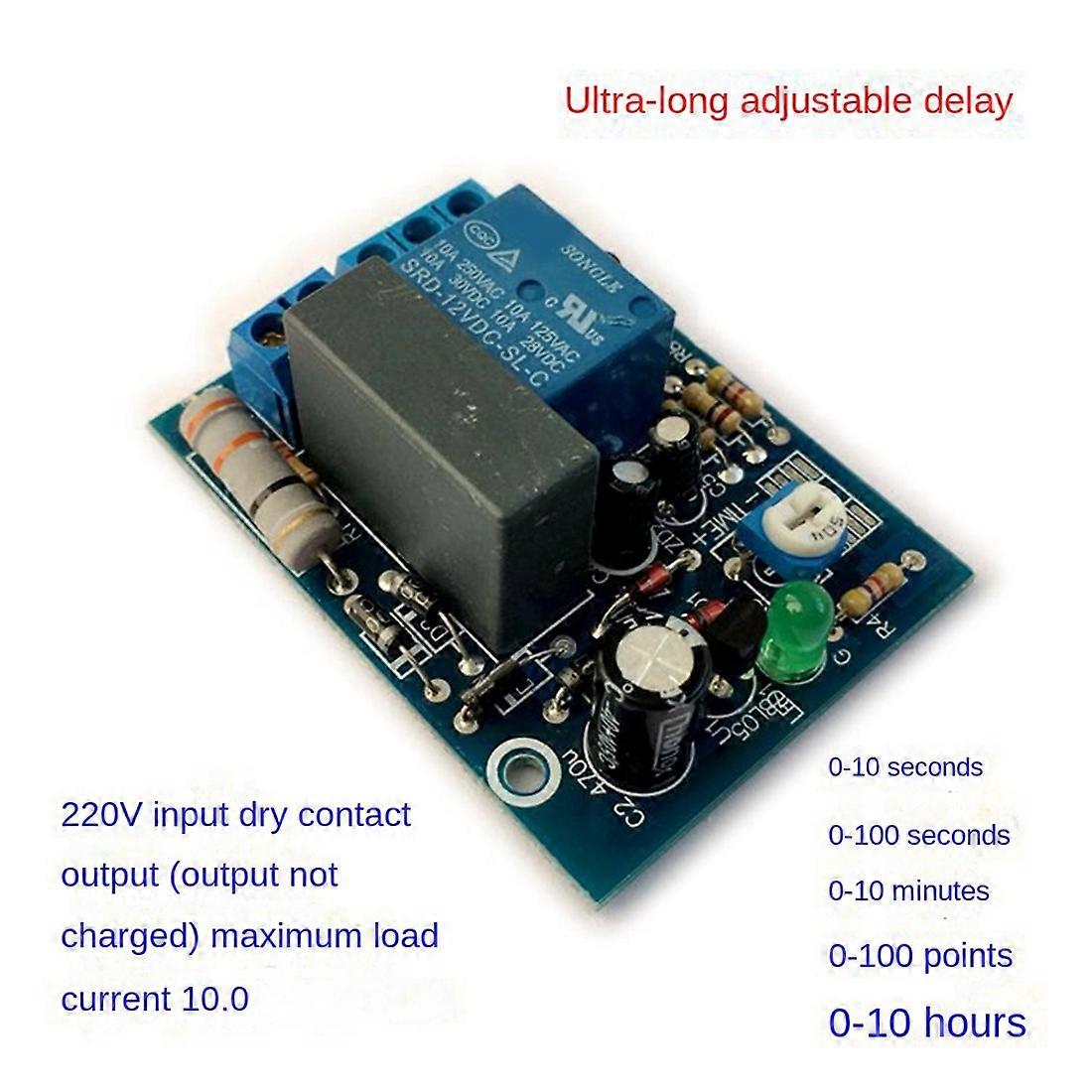 AC 220V Adjustable Timer Delay Switch Turn Relay Module,0-10 Minutes ...